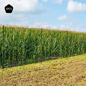 JINHZIXIU 15ft x 39in Metal Garden Fence Pannels Outdoor Landscape Patio Yard Fencing Border Heavy Duty Animal Barrier No Dig Metal Garden Fence and Gate Bundle 4 Panels&1 Gate