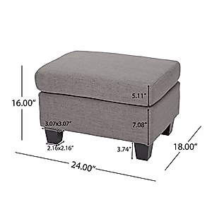 Christopher Knight Home Rosella Fabric Ottoman, Ash Grey