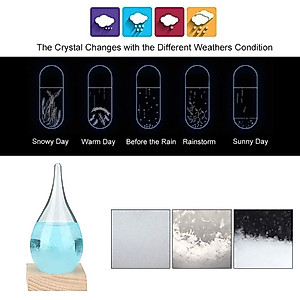 belupai Glass Weather Predicting Bottle, Drop Shape Weather Forecast Glass Weather Predictor Stylish Weather Station Forecaster Water Drops Weather Predictor Home Decoration(Blue)