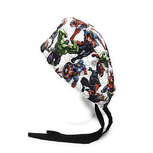 Marvel Comic Book Super Hero Characters Surgical Scrub Cap Medical Hat Hospital Cover