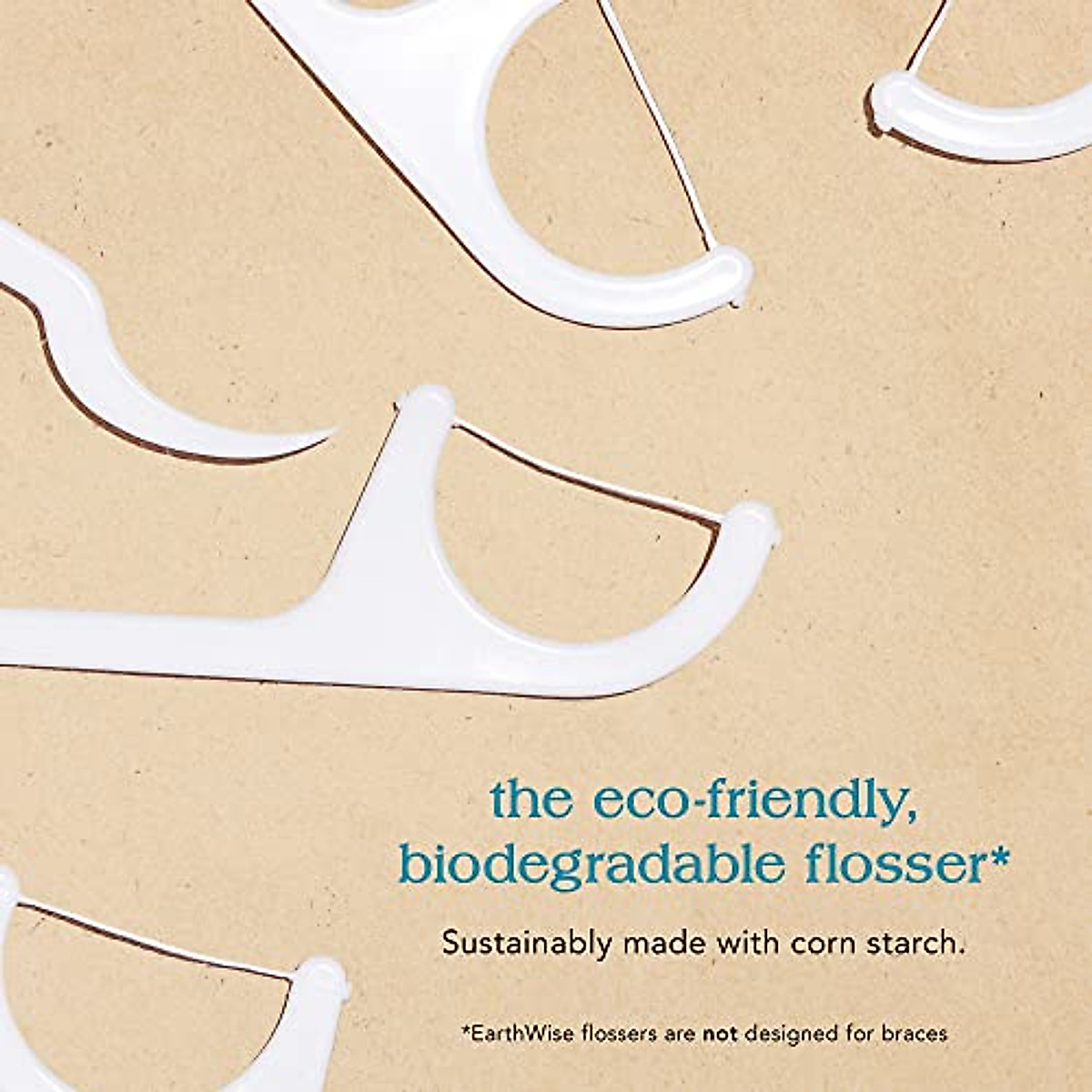 Earthwise Natural Biodegradable Dental Flossers - 50 ct (3 Pack) - Eco-Friendly, Vegan, Sustainable, Compostable, Unflavored, Shred Resistant, Zero Waste Floss Picks - Made with Plant Based Materials