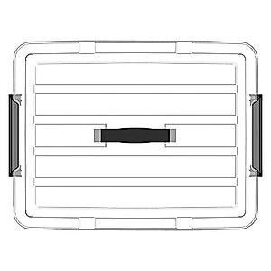 Cetomo 15L*3 Plastic Storage box Tote Organizing Container with Durable Lid and Secure Latching Buckles, Stackable and Nestable, 3Pack, clear with Black Buckle
