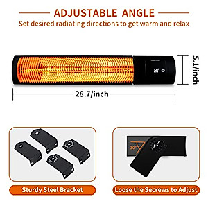 Outdoor Patio Heater with Cover Propane Gas Heater Standing LP 48,000BTU Standing with Pulley Accessories for Patio, Courtyard, Commercial, Garden