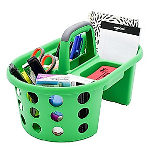 SIMPLYKLEEN Shower Caddy with Handle 2-Pack Plastic Bathroom Storage Organizer, Green Made in the USA