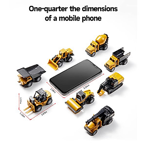 Geyiie Alloy Small Construction Cars Vehicles, Die Cast Mini Construction Truck Toys, Heavy Duty Bulldozers Excavator Cement Dump Toys Outdoor Easter Gifts for Kids Toddler