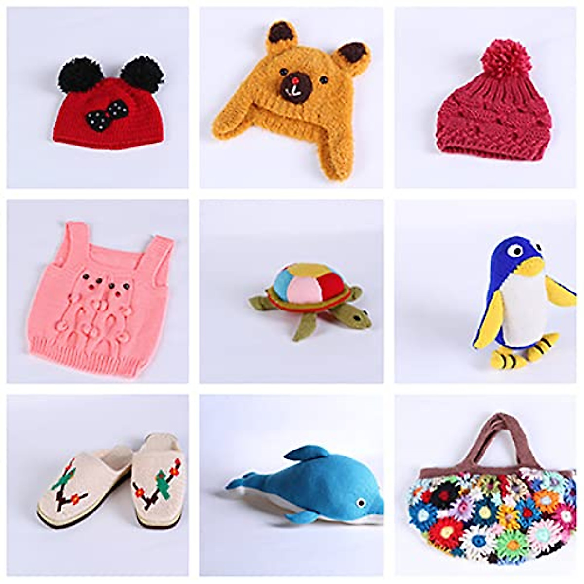 Diy Knitting Kit DIY Knitting Acrylic Wool Hat Baby Clothes Scarf With Yarn Baby Fleece Knitting Books And Patterns for Beginners (Red, One Size)