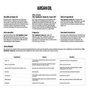 CAMILSON Argan Oil Shampoo Bar, Natural Origin Pack of 2, 7 Oz, Conditioner Bars Treatment for Nourish Deep Moisture, Moisturizing for Dry, Damaged & Dull Hair, Plant Based, Eco-Friendly Natural Origin