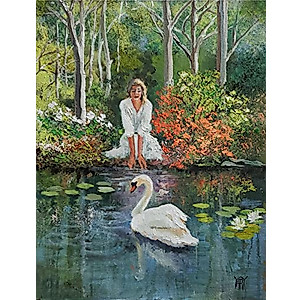 The Reflection, Lily Pond by Internationally Renowned Painter Yary Dluhos