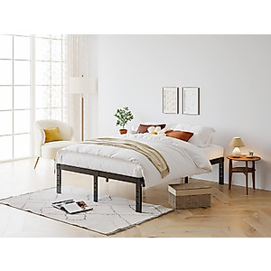 COMASACH 14 inch Full Bed Frame No Box Spring Needed, 3500 lbs Heavy Duty Metal Platform Bed Frames, Non-Slip and Noise-Free Mattress Foundation, Black