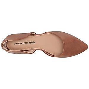 Amazon Essentials Women's D'Orsay Flat Ballet, Tan, 7.5