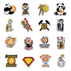 YOKSAS Bitcoin Crypto Stickers for Water Bottles Laptop,50PCS Funny Digital Currency Decals for Computer Phone Guitar Luggage