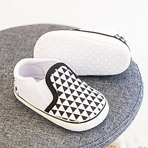 Casazoe Baby Girls Boys Canvas Sneaker Infant Soft Sole Non-Slip Comfort Shoes Newborn Crib Casual Sneaker Austin Boy's Flat Lazy Loafers Moccasins First Walking Skate Shoe