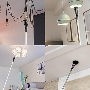 3-13 ft Assembled Light Bulb Changer for High Ceilings with Pole | Telescopic Light Bulb Changer for Ceiling Light and Recessed Lights | Light Bulb Removal Tool with Baskets and Suction Cup