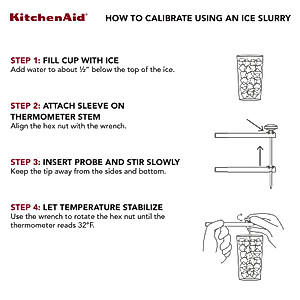 KitchenAid KQ901 Instant Read Food Thermometer for Kitchen or Grill, TEMPERATURE RANGE: 20F to 220F, 1 inch dial, Black