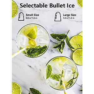 KUMIO Ice Makers Countertop, Portable Ice Maker with Self-Cleaning, 8 Cubes/9 Mins, 26.5Lbs/24Hrs, Ice Machine with Scoop and Basket, 2 Sizes of Bullet Ice for Home Office Bar Party