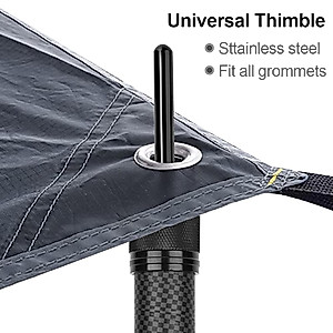 Telescoping Tarp Poles, Replacement Canopy Adjustable Carbon Fiber Rods Set of 2, Portable & Lightweight Tent Tarps for Awning, Outdoor Camping, Hiking 3M