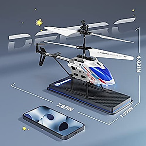 DEERC Remote Control Helicopter, 3.5 CH Altitude Hold RC Helicopters w/Gyro for Beginner, 2 Shells LED Light One Key Take Off/Landing, 2.4GHz Aircraft Indoor Flying Toy for Kids Boys Girls