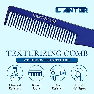 Lift Teasing Comb and Hair Pick – 2 Pack, Five Stainless Still Lifts - Chemical and Heat Resistant Detangler Styling Comb – Anti Static Comb For All Hair Types – By Cantor