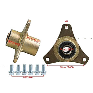 91.SCS 3 Stud Front Wheel Hub Steering Knuckle Spindle Kit for Go Kart ATV Quad 110cc 125cc