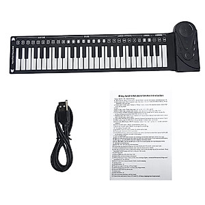 Roll Up Piano,49 Keys Electric Piano Keyboard,Portable Keyboard Piano,Keyboard Piano for Beginners(Black)