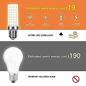 Intpro LED Corn Light Bulb LED Bulb 150W Equivalent 1500 Lumen 3000K Warm Light 12W E26/E27 Base Non-dimmable Ceiling Fan Corn Lighting for Home Garage Warehouse Indoor LED Corn Bulbs