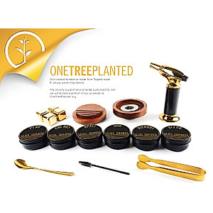 Cocktail Smoker Kit with Torch | 6 Flavors Wood Chips | Bourbon, Whiskey Smoker Infuser Kit, Old Fashioned Drink Smoker Kit, Birthday Bourbon Whiskey Gifts for Men, Dad, Husband