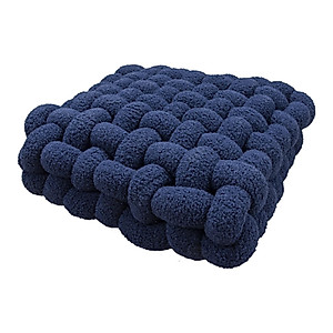 MOJUN Knot Throw Pillow Square Plush Stuffed Throw Pillow Home Decoration Cushion Home Office Sofa Garden Car Decor Pillows for Kids Room Bedroom Living Room, Navy Blue