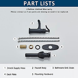 NeierThodore Waterfall Brass Bathroom Faucet Single-Handle One Hole Vanity Sink Faucet Vessel Faucet Basin Mixer Tap with Deck Plate,Matte Black