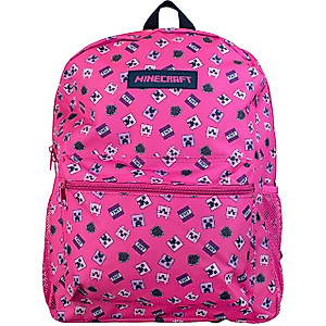 Minecraft Kids Backpack Pink 4 Piece Set