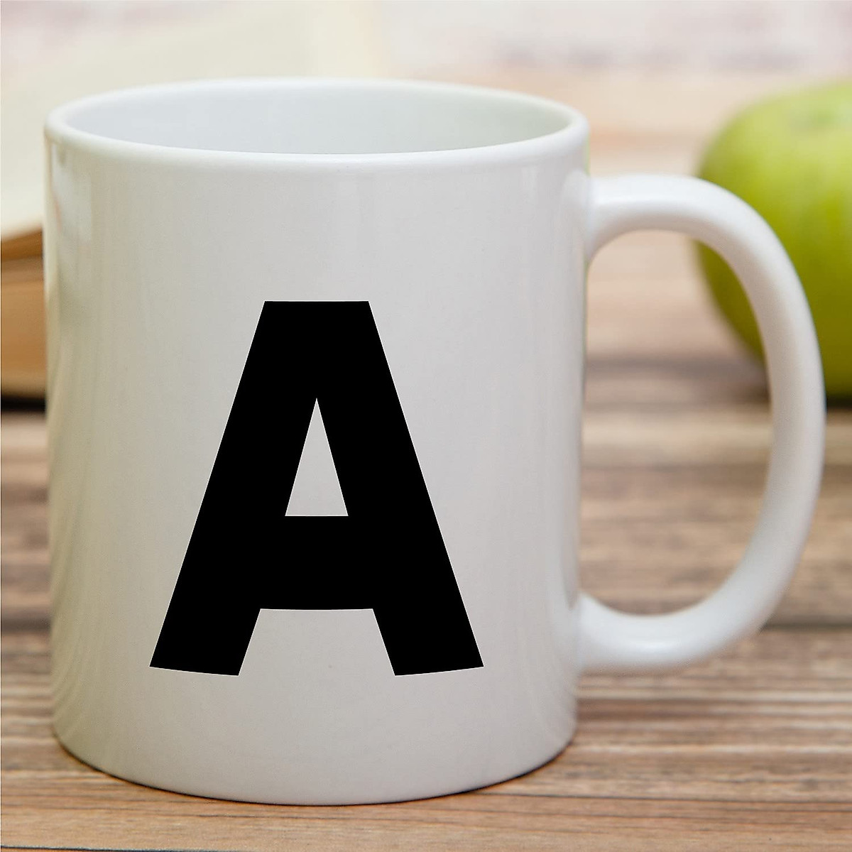 Retreez Initial A-Z Alphabet Monogrammed Monogram Mug 11 Oz Ceramic Tea Coffee Mugs - Graduation Appreciation Thank You Holiday Birthday Gifts for her friend coworker mother father sister - A Initial