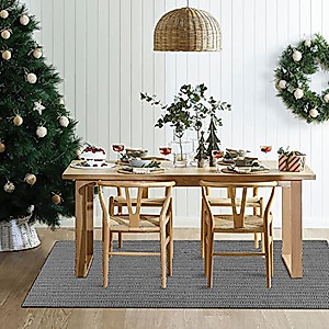 IOHOUZE Boho Kitchen Runner Rug -2'x6' Cotton Woven Indoor Outdoor Carpet Rugs Mats,Dark Grey Runners for Hallways, Machine Washable Runner Rug for Kitchen Bedroom Living Room Laundry Entryway