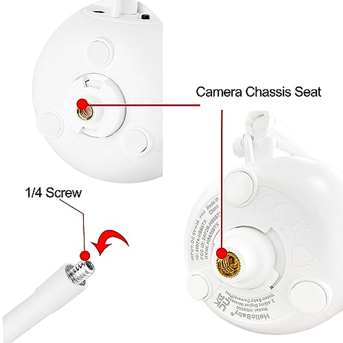 iTODOS Baby Monitor Connector Compatible with HelloBaby HB65/HB6550/HB6558/HB66/HB248,ANMEATE SM935E/SM650,Bonoch,ChildsFarm,iFamily Baby Monitor