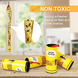 40 Pack Fly Strips, Sticky Fly Trap Indoor/Outdoor Hanging, Fly Ribbon Tape Paper, Gnat Killer Traps Catcher for Fruit Flies, Bug, Insect, Pest, Mosquito