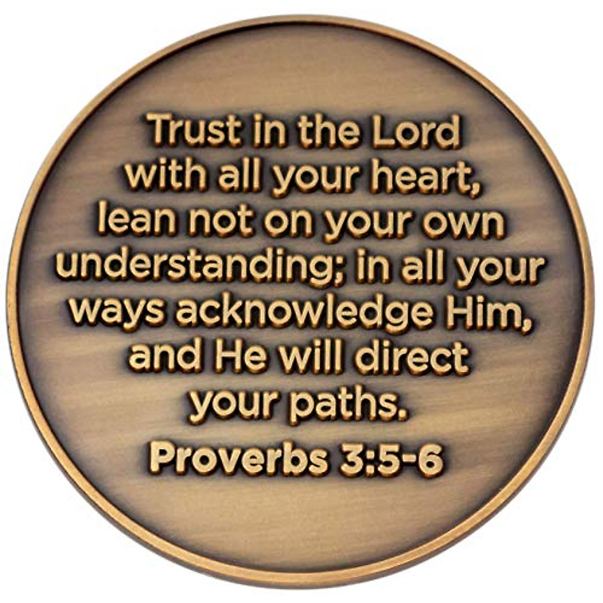 God I Trust You Christian Challenge Coin, Trust in The Lord with All Your Heart, Pocket Token of Trust and Serenity, Antique Gold Plated Proverbs 3:5-6 Gift