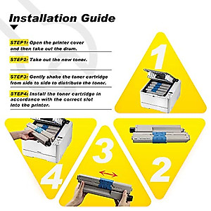 V4INK Compatible Toner Cartridge Replacement for Oki Type C17 C330 (KCMY,4-Pack),for use in OKI C310dn C330dn C510dn C530dn MC362w MC562w Series Printers