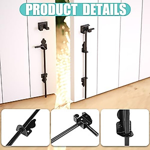 24 Inch Heavy Duty Cane Bolt Gate Drop Rod Gate Hardware,Solid Steel Gate Ground,Wooden Fence Latch for Gates, Metal Gates Doors Stopper for Gate Ground,Black Finish