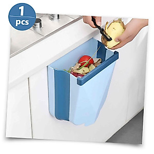 CHILDWEET Garbage Can Hanging Trash Can Cabinet Door Storage Kitchen Trash Basket Counter Waste Bin Folding Trash Basket Cabinet Door Garbage Bin Wall Trash Cans Wall Hanging Office Car