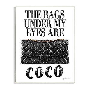 Stupell Industries Glam Bags Under My Eyes Black Bag Wall Plaque Art, Proudly Made in USA