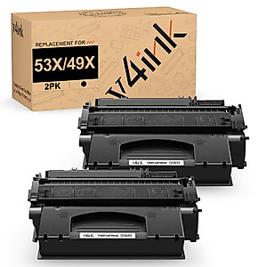 v4ink High Yield Compatible 49X 53X Toner Cartridge Replacement for HP 49X Q5949X 53X Q7553X for use in HP P2015dn P2015 P2015d 1320 1320n 3390 3392 M2727nf P2014 P2010 Printer (Black,2 Packs)