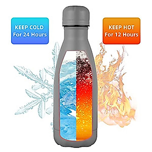 Insulated Water Bottle,YONICOER 12 OZ Double Walled Stainless Steel Metal Water Bottles, Vacuum Thermo Flasks for Daily Use, Sports, Gym, Travel,School