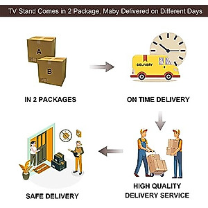 SinCiDo Modern Farmhouse TV Stand for 80 Inch TVs, 34" Tall Entertainment Center w/4 Glass Barn Door, Large Wood Storage Cabinet w/Shelves & Cable Management for Living Room, 70inch, Brown