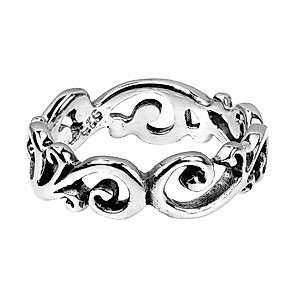 AeraVida Swirl and Filigree All-Around Band .925 Silver Ring (6)