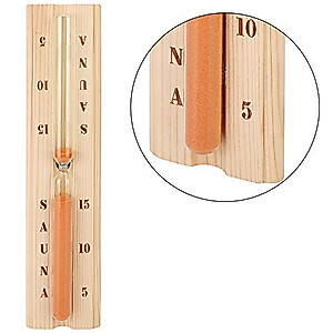 Qioni Sauna Hourglass Timer, Wood Sauna Hourglass Clock Accurate Heat Resistant Wall Mounted Sand Timer for Spa/Bath/Coffee House/Restaurant