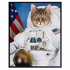 Cat Astronaut - Cat Wall Decor - Astronaut Decor - Space Wall Decor - Space Wall Art - NASA Wall Decor - Funny Cat Wall Art Poster - Cute Cat Home Decor - Cat Themed Gifts