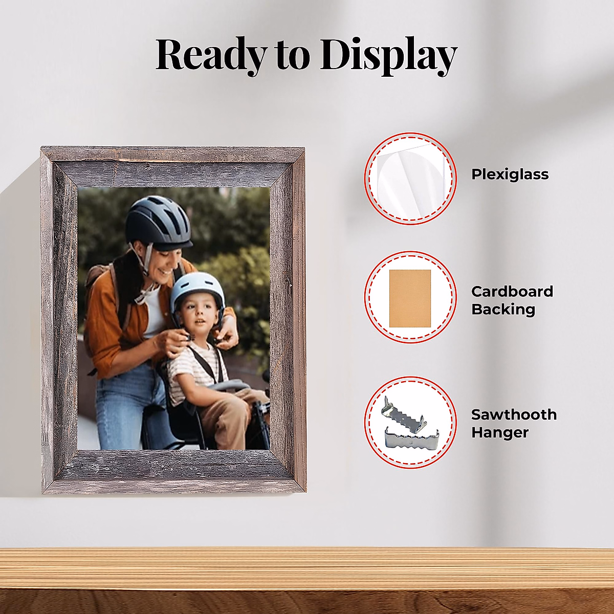 Farmhouse Style Rustic Picture Frame - Reclaimed Wood Photo Frame – Signature Wall Picture Frames for Living Room, Bedroom, Office Display - Wooden Frames for Décor Made in USA Natural Weathered Gray 16" x 20"