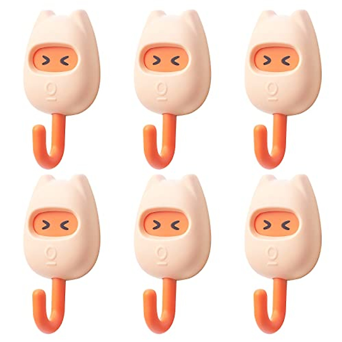 GILIGEGE Immutable Face Hook Kitchen Storage Wall Hanging Punch No T Race Hanger Strong Glue Hook Small 6pc Bench Cookie Plus (Blue, One Size)