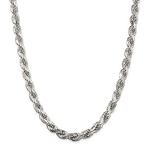 Sterling Silver 8mm Diamond-cut Rope Chain 22in 8mm style QDC170-22
