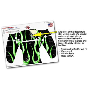 WraptorSkinz Skin Wrap compatible with Sony PS5 DualSense Controller Metal Flames Green (CONTROLLER NOT INCLUDED)