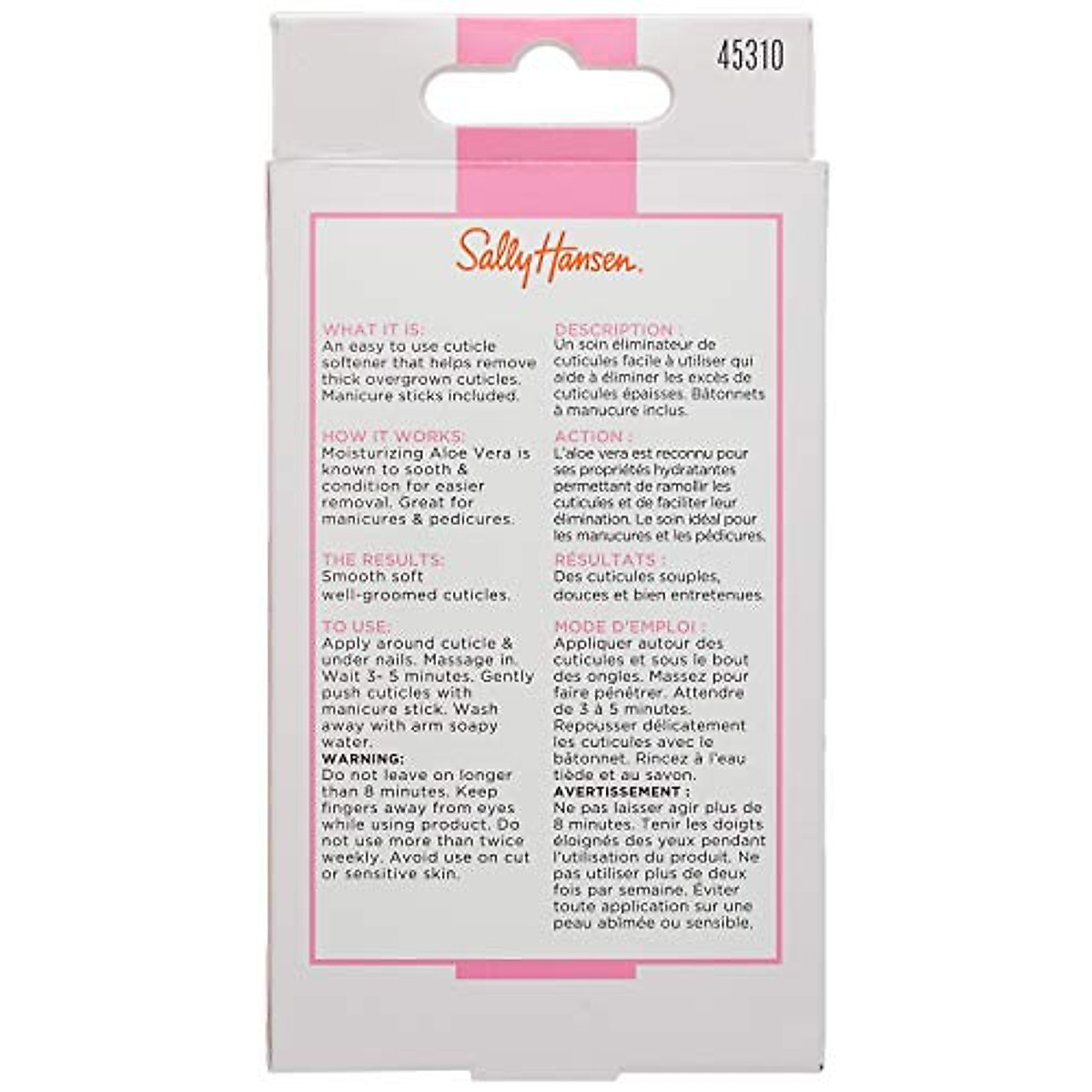 Sally Hansen Problem Cuticle Remover™, Eliminate Thick & Overgrown Cuticles, 1 Oz, Cuticle Remover Cream, Gel, Ph Balance Formula, Infused with Aloe Vera to Soothe and Condition