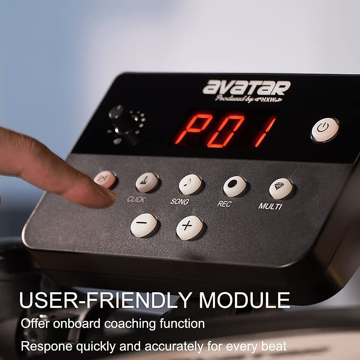 HXW SD61-4 Professional Electric Drum Set Mesh Electronic Drum Kit for Beginner, 251 Dynamic Sounds in 25 Kits, Solid Racks, USB-MIDI, Drum Sticks Included